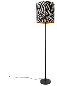 Stojací lampa černý odstín zebra design 40 cm nastavitelný - Parte