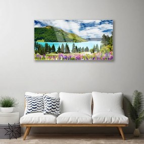 akrylový obraz Hora Les Jezero Krajina 100x50 cm