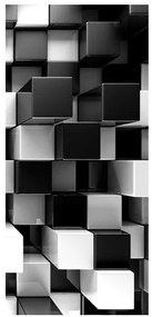 Samolepící fólie na dveře Černobílé 3D kostky 95x205cm ND2821B_1GV