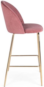 BIZZOTTO Sametová barová židle CARRY růžová 0734300