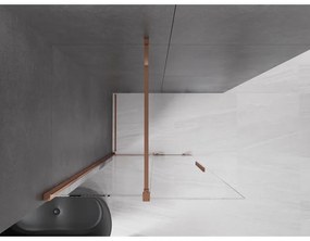Mexen Velar, posuvné dveře typu Walk-in 70x200 cm, 8mm čiré sklo, růžové zlato, 871-070-000-03-60