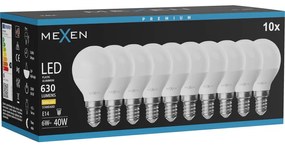 Mexen Nova 10x LED žárovka E14, G45, 6W, Teplá - 3000K, 630 lm - L101-E14-0630-01x10