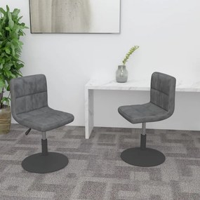 Otočné jídelní židle 2 ks tmavě šedé samet 334264