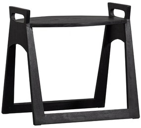 OnaDnes -20% Hoorns Černý dřevěný odkládací stolek Forie 49 x 39 cm