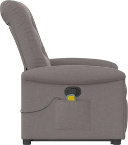 Zvedací masážní polohovací křeslo taupe textil 3303271
