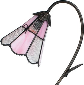 Stolní lampa Tiffany FlowerArc pink - 30*17*48 cm E14/max 1*25W