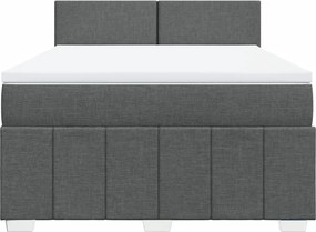 Box spring postel s matrací tmavě šedá 140x200 cm textil 3289385