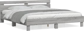 vidaXL Rám postele s čelem 180 x 200 cm kompozitní dřevo [3207399] Barva: šedá sonoma