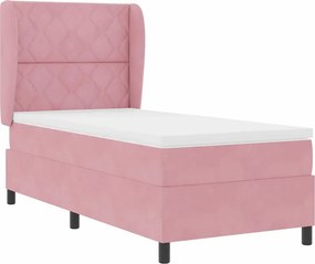 Postel s boxspringem s čelo Růžová 200 x 100 cm samet 3340975