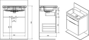 Sapho Ella 70062 umyvadlová skříňka 56,5 x 65 cm bílá