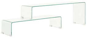 vidaXL 2dílný konferenční stolek 90x30x20 / 110x30x40 cm tvrzené sklo