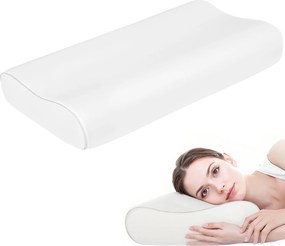HOMCOM viskoelastický polštář na krk a hlavu s ergonomickým designem s dvojitou výškou pro spáče na boku a na zádech