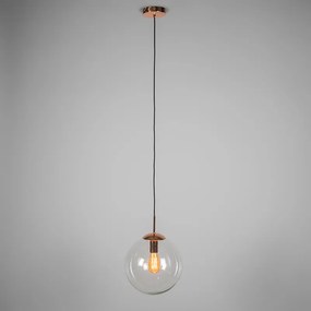 Art Deco závěsná lampa měděná s čirým sklem 30 cm - Koule 30