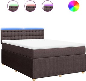 Box spring postel s matrací tmavě hnědá 140x190 cm textil 3289768