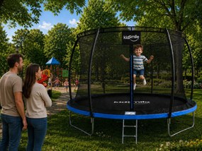TRENDIE Trampolína s vnitřní sítí 312 cm modrá + žebřík