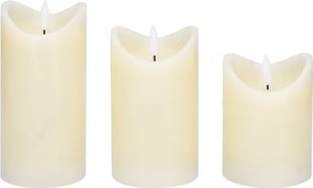 SOLIGHT LED sada svíček z přírodního vosku 3ks, AAA
