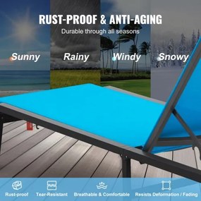 Chaise Lounge Křeslo Venkovní lehátko na terasu s nastavitelnými 5 polohami