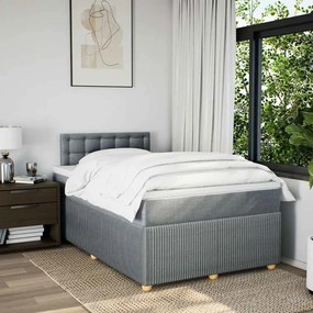 Box spring postel s matrací světle šedá 120x190 cm textil 3289709