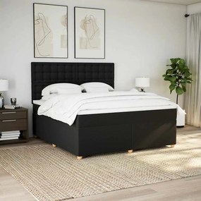 Box spring postel s matrací černá 180x200 cm textil 3293675
