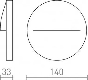 RED R13933 Přisazené venkovní svítidlo BOBO R nástěnná antracitová 230V LED 3W IP65 3000K - RED - DESIGN RENDL