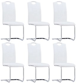 Konzolové jídelní židle 6 ks bílé umělá kůže,  278835