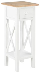 Odkládací stolek bílý 27 x 27 x 65,5 cm dřevo - Default Title