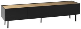 OnaDnes -20% Černý dubový TV stolek Teulat Arista 180 x 40 cm