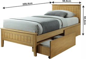 Postel 90x200, dub, MIDEA Kondela 0000252402