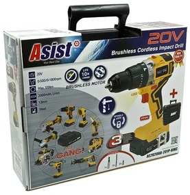 Asist AKU GANG AE2V20AB-201P-BMC AKU vrtačka s příklepem BRUSHLESS 20 V, 2,0 Ah START SET