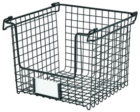 Černý kovový košík iDesign Classico, 25,5 x 25,5 cm