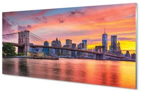 Obraz na skle most sunrise 125x50 cm