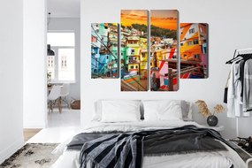 Vícedílný obraz Centrum Města Rio De Janeiro A Barevná Favela Nedostatek Nedostatek Plátno Canvas 160x120