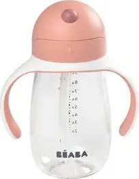 Beaba Hrnek s brčkem 300ml Old Pink