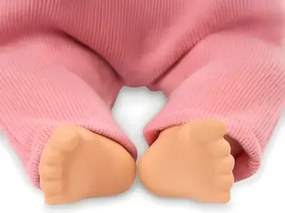 LullaBaby Panenka 35 cm v overalu s čelenkou Pink / od 2 let