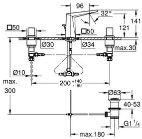 Grohe Allure Brilliant - Umyvadlová 3-otvorová baterie, chrom 20342000