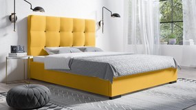 Eka Čalouněná postel Kanary 120x200 cm Barva látky Trinity: (2317) Oranžová, Úložný prostor: S kovovým rámem úložného prostoru