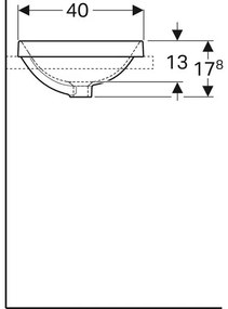 Geberit VariForm Zápustné umyvadlo 60 x 40 cm s přepadem, bílá 500.728.01.2