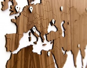 Dřevěná mapa světa Premium Timber Sapeli