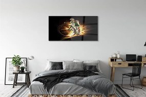 akrylový obraz Kolo černé pozadí 125x50 cm