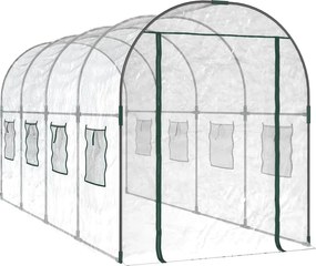 Skleník průhledný 160 x 400 x 190 cm PVC práškově lakovaná ocel 317247