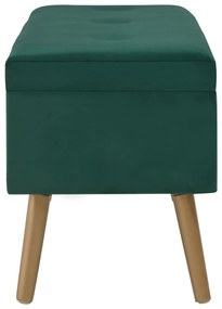 Lavice s úložným prostorem 80 cm zelená samet - Default Title