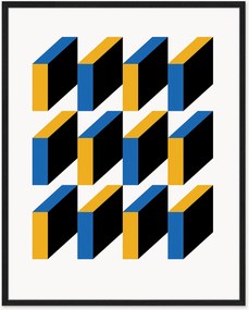 Zarámovaný digitální tisk Bauhaus Abstract Squares