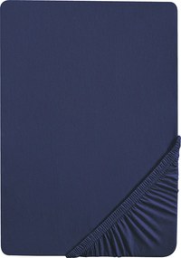 Biberna Napínací prostěradlo žerzej-elastan, výška rohu do 25 cm. (námořnická modrá, 140-160 x 200 cm)