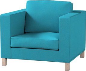 Potah na křesko IKEA Karlanda, krátký barva modrá látka pletený vzor