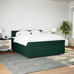 Box spring postel s matrací tmavě zelená 180x200 cm samet 3290103