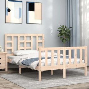 vidaXL Rám postele s čelem 120 x 200 cm masivní dřevo [3191967] Barva: Přírodní