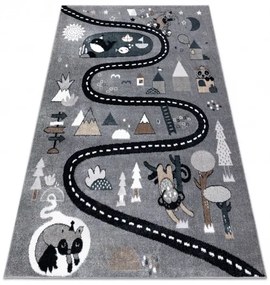 Dywany Łuszczów Dětský kusový koberec Fun Route Street animals grey - 120x170 cm