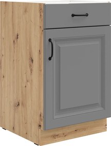 STILO ad | dolní skříňka 50 D 1F 1S se zásuvkou PREMIUM BOX | 50 cm | UNI dvířka | artisan/šedá