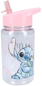 Dívčí plastová láhev na pití Lilo &amp; Stitch s brčkem - 450 ml