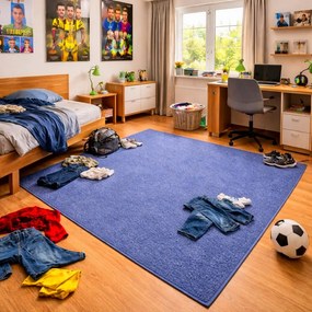 Vopi, AKCE: 250x250 cm Kusový koberec Eton modrý 82 čtverec, modrá, obývací pokoj